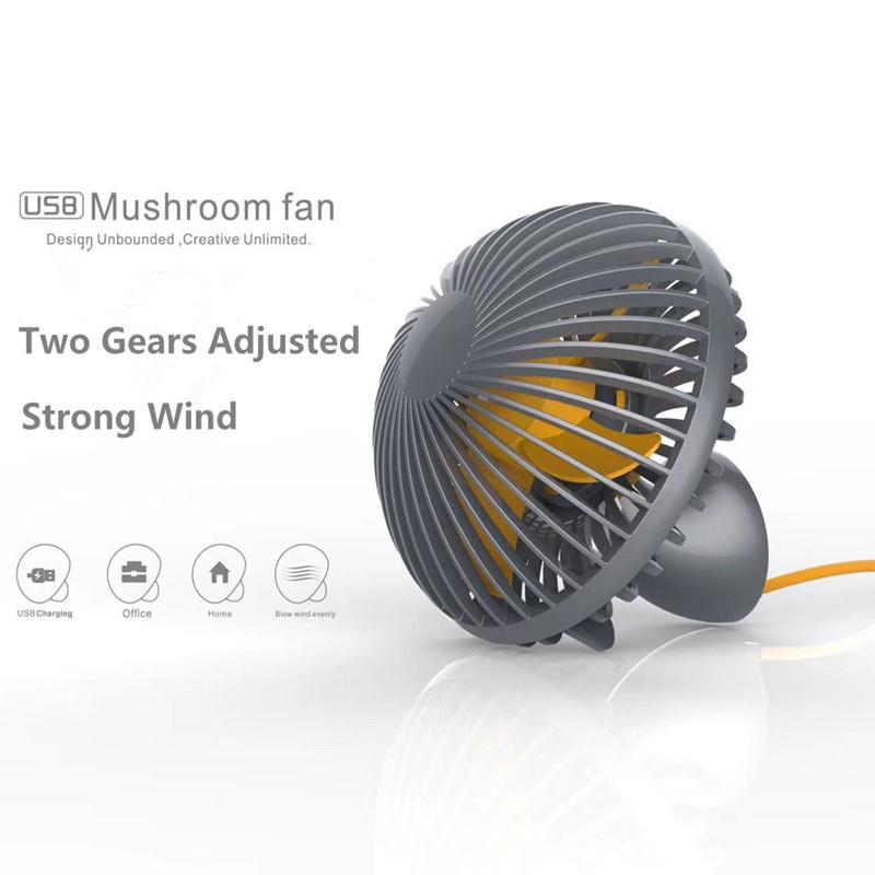 Buy Creative Portable Mushroom Desktop Fan Mini Mute USB Charging ...
