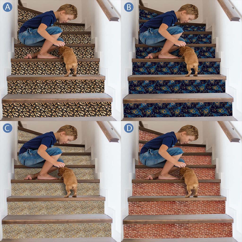 Buy 3D Simulation Stair Stickers Waterproof Wall Stickers DIY Home ...