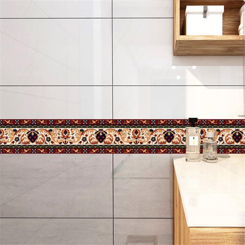 Buy Retro Flower Tiles Waistline self adhesive Sticker Window Glass ...