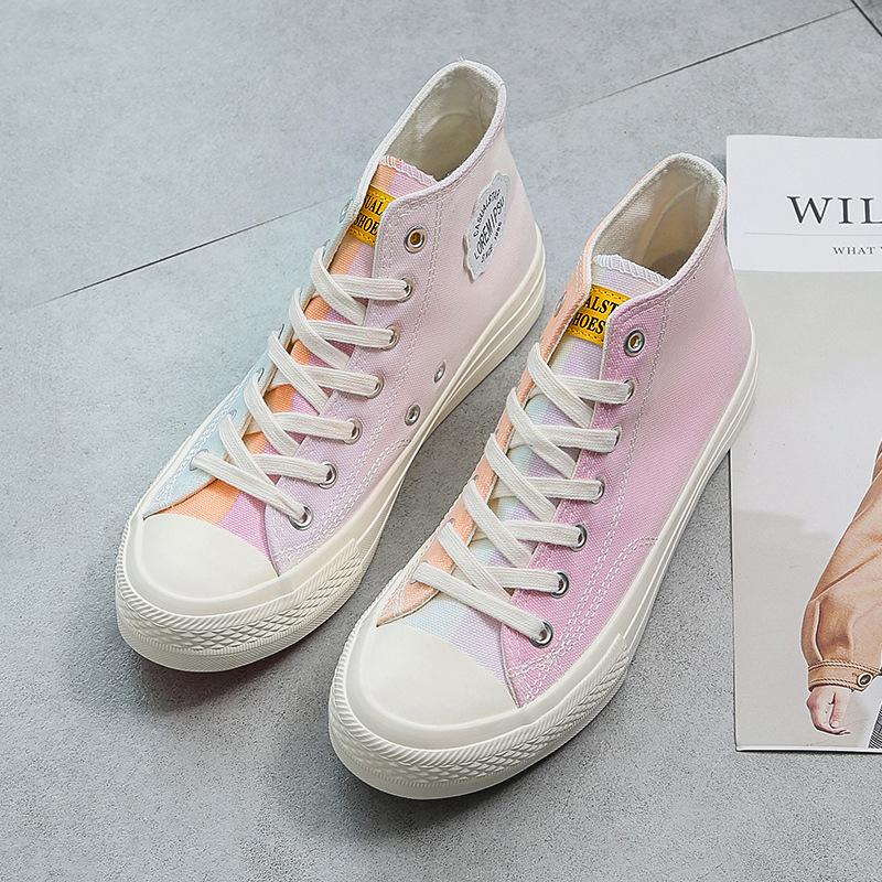 Popular Women's Shoes UV Light White Shoes Korean Version High-top ...