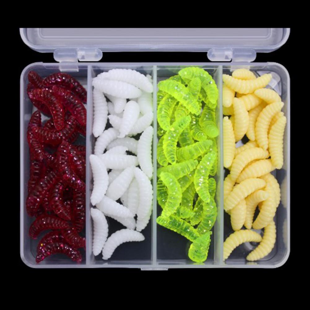 Buy 100Pcs Artificial Maggot Grub Soft Lure Baits Worms Shrimps Fishing ...