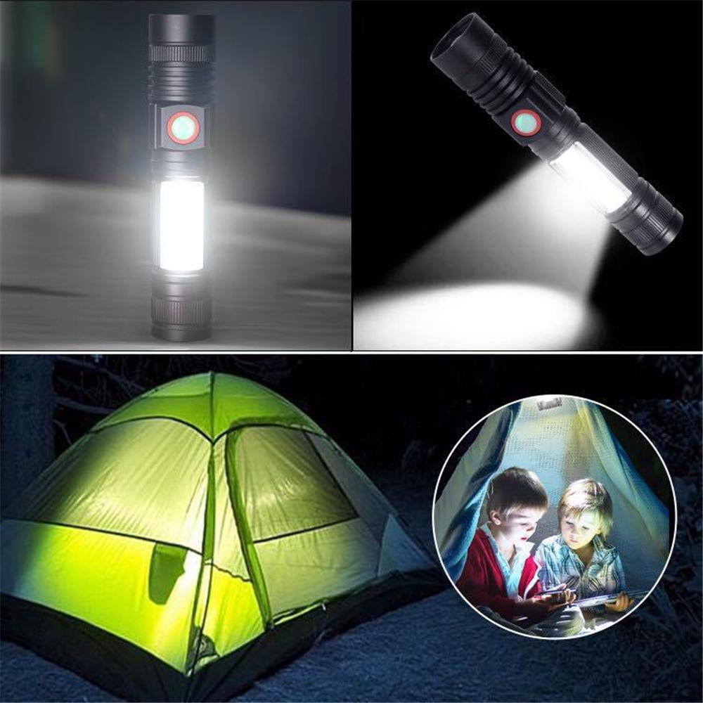USB Rechargeable Flashlight Zoomable LED Flashlight With Magnetic Base ...
