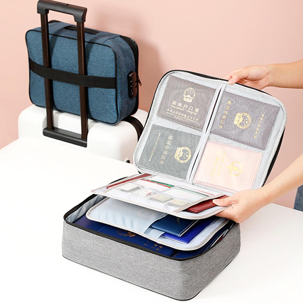 Buy Large Capacity Multi-Layer Document Tickets Storage Bag with Lock ...