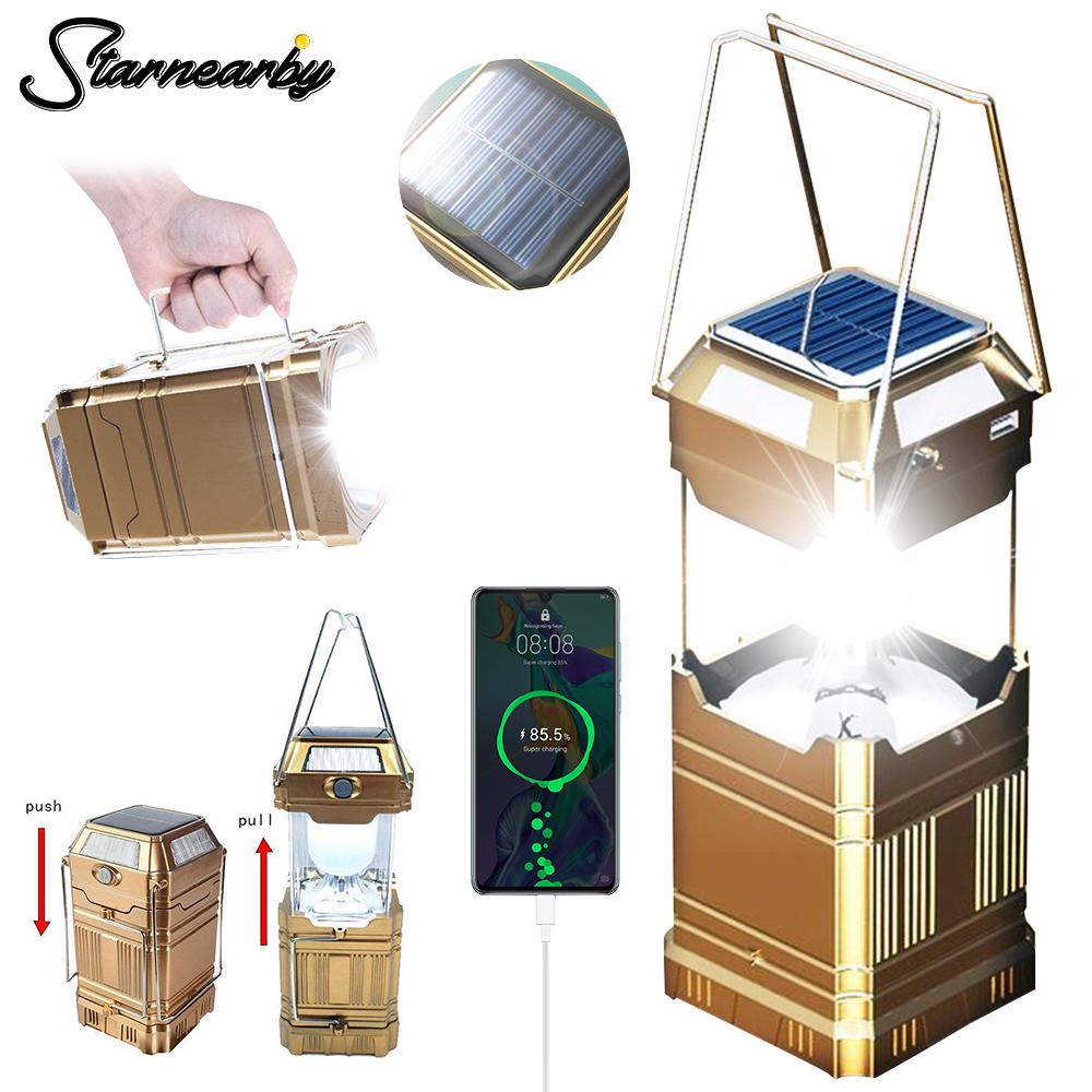 Satın alın Portable Led Camping Light Waterproof Solar Lantern Usb ...