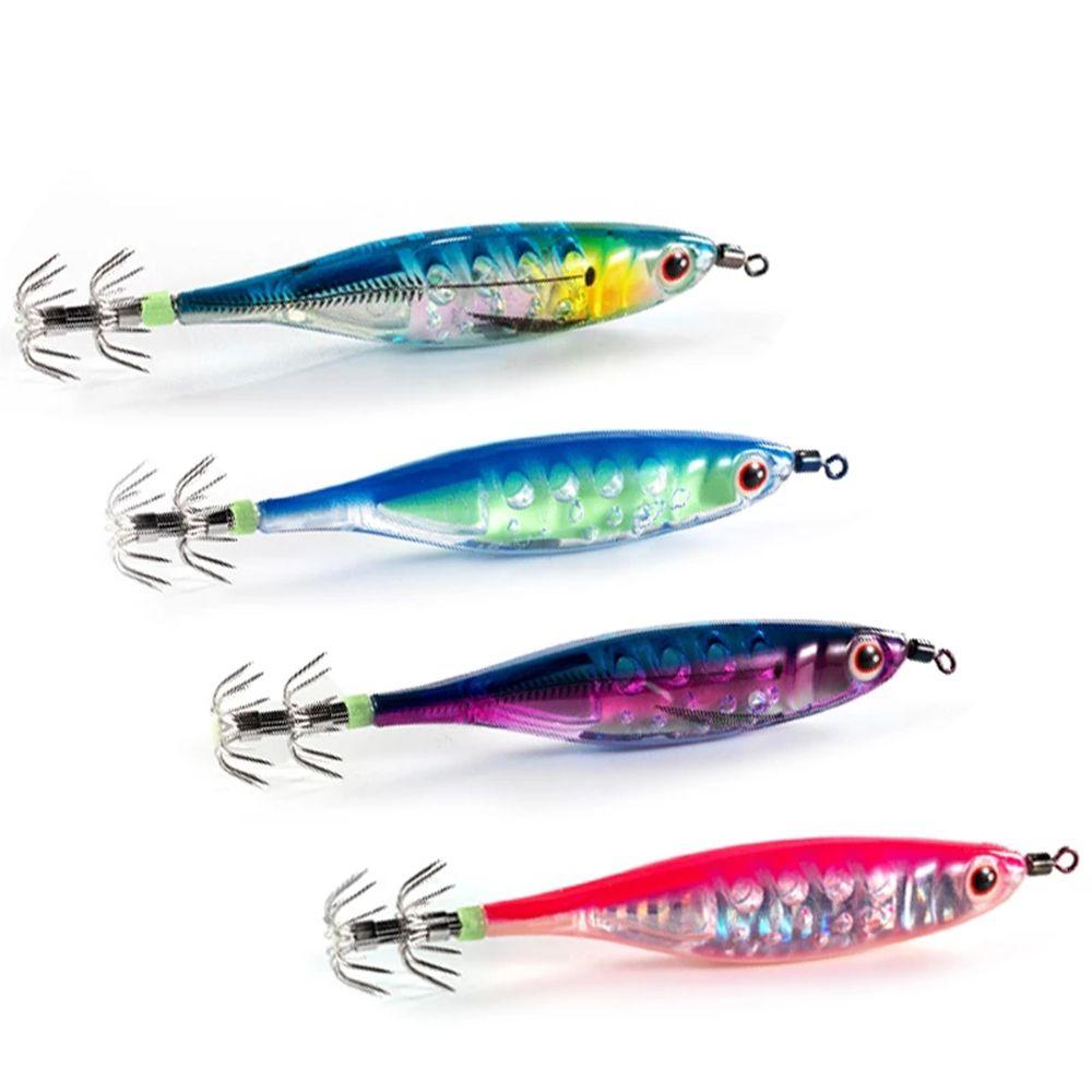 Simulation Lead Sinker Jigs Luminous Wood Shrimp Lures Squid Hook ...