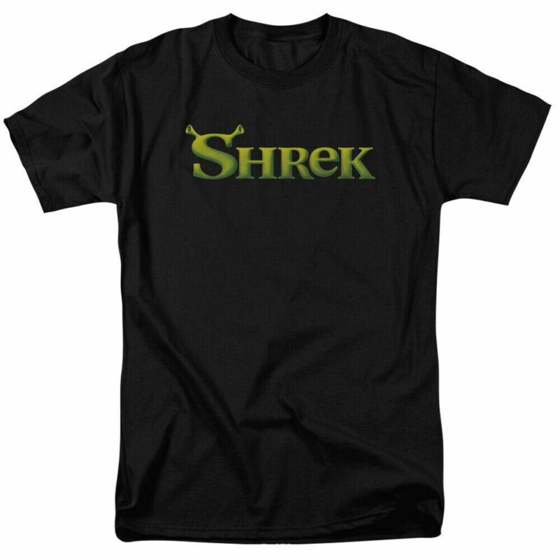 Buy Shrek Logo T Shirt Licensed Cartoon Comedy Movie Shirt Black Retro ...