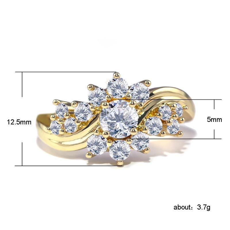 Buy Exquisite Unique Flower Rings18K Gold Diamond Ring For Women ...
