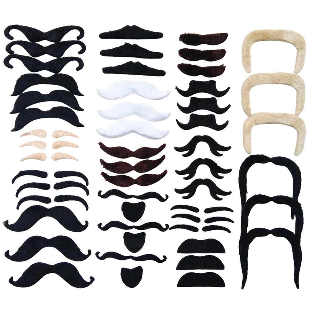 Buy Fake Mustaches Made of Man-made Fibers Self-adhesive Design Short ...