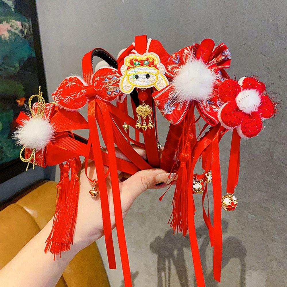 Buy Flower Tassel Non-Slip Women Hair Hoops New Year Headband Children ...