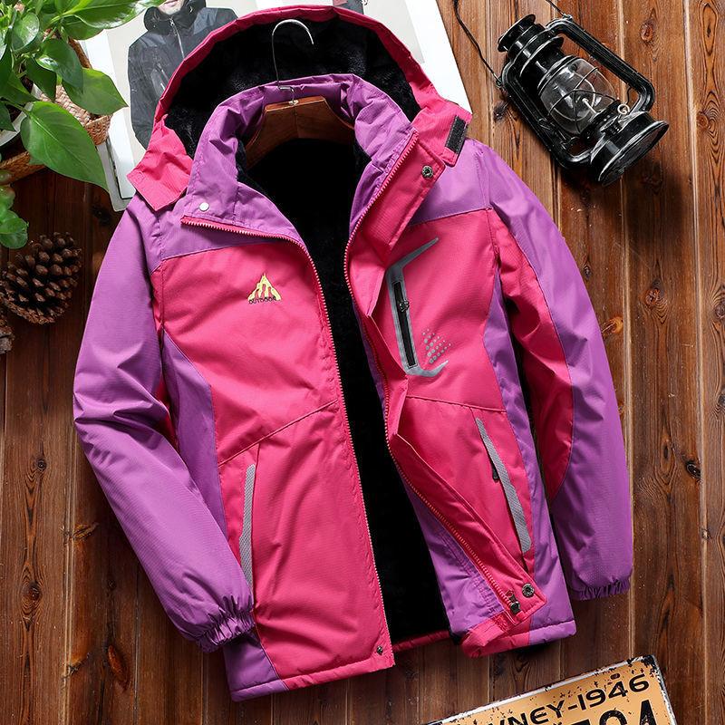 Buy Winter Outdoor Jacket Men's Warm Cotton Coat Plus Velvet Thickened ...