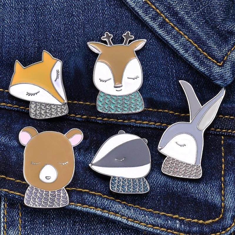 Buy 1 Pc Cute Cartoon Animal Brooch Pin Funny Badge Diy Clothing ...