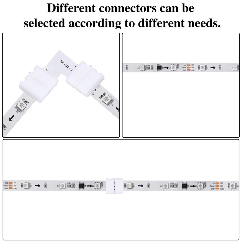37 Pieces 3 Pin 10 Mm Led Strip Connectors Solderless Led Light ...