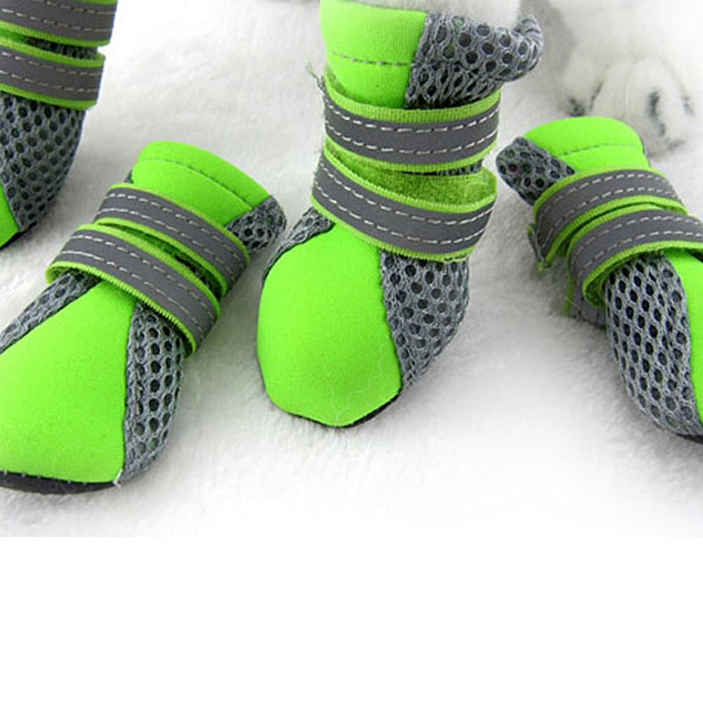 Buy 4pcs Pet Shoes Waterproof Rubber Anti-slip Mesh Boots Booties for ...