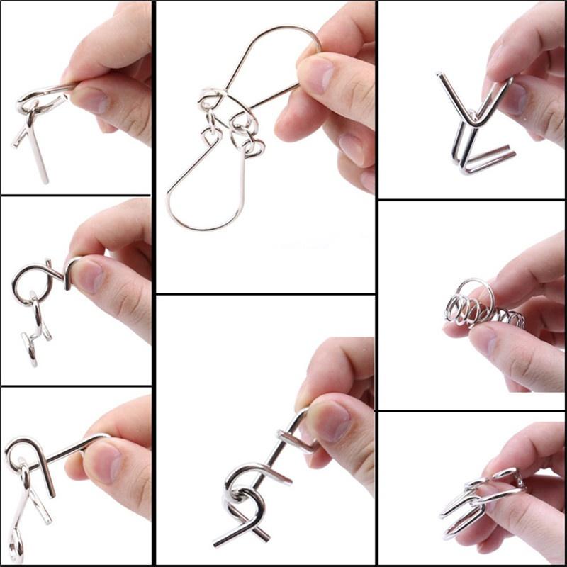 Buy Metal Wire Puzzle IQ Mind Brain Teaser Puzzles Game for Adults ...
