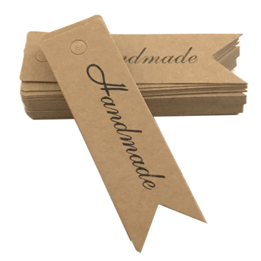 Buy 100 PCS Kraft Label Wedding Brown Rectangular Craft Tag at ...