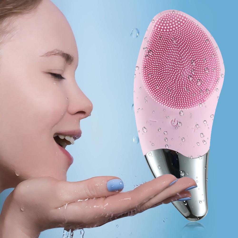Buy Electric Silicone Facial Cleansing Instrument Sonic Vibration Face ...