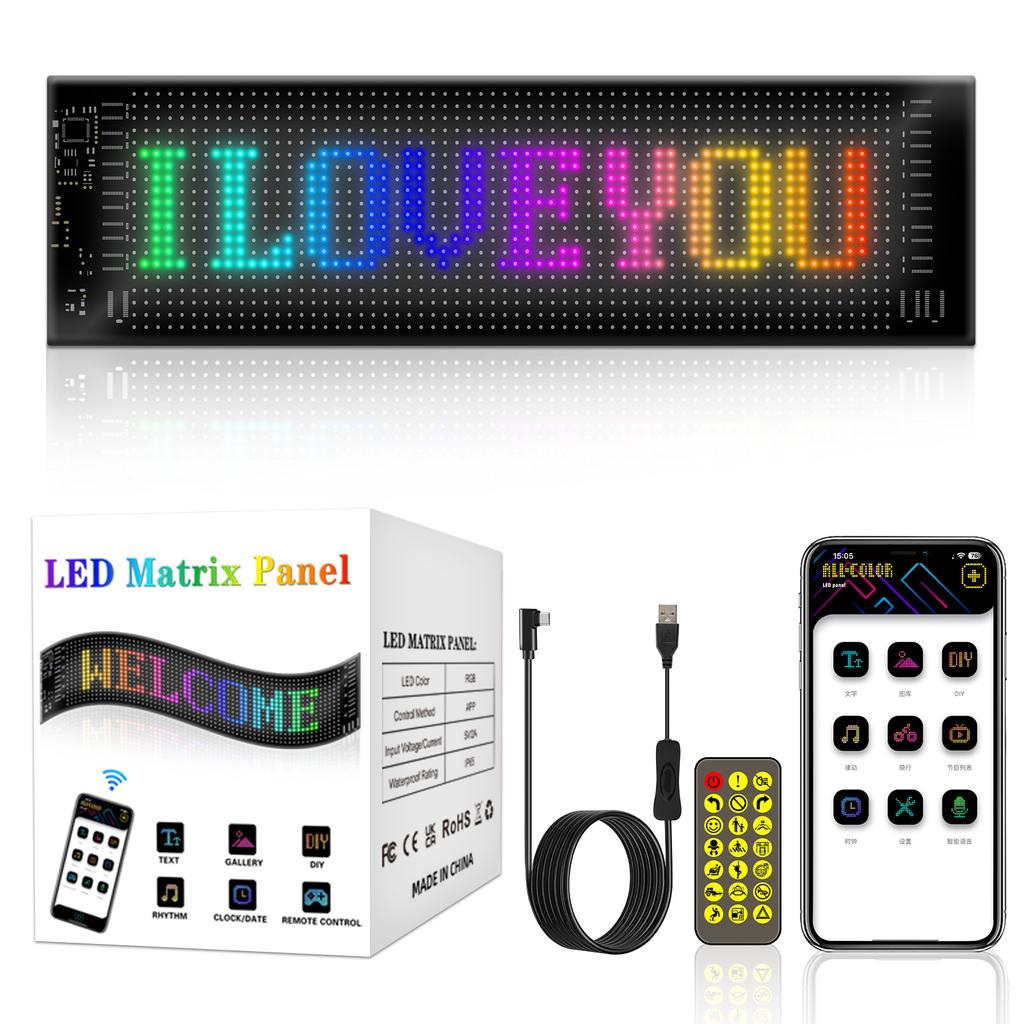 Cheap Car LED Matrix Pixel Panel DIY RGB LIghting Graffiti Scrolling Text Board Windshield ...