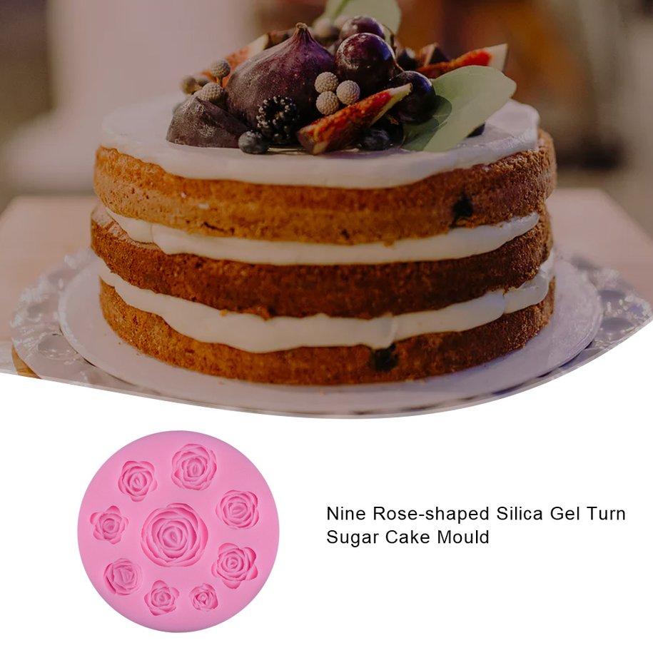 Buy KC 9pcs Roses fondant cake mold silicone mold cake decoration ...