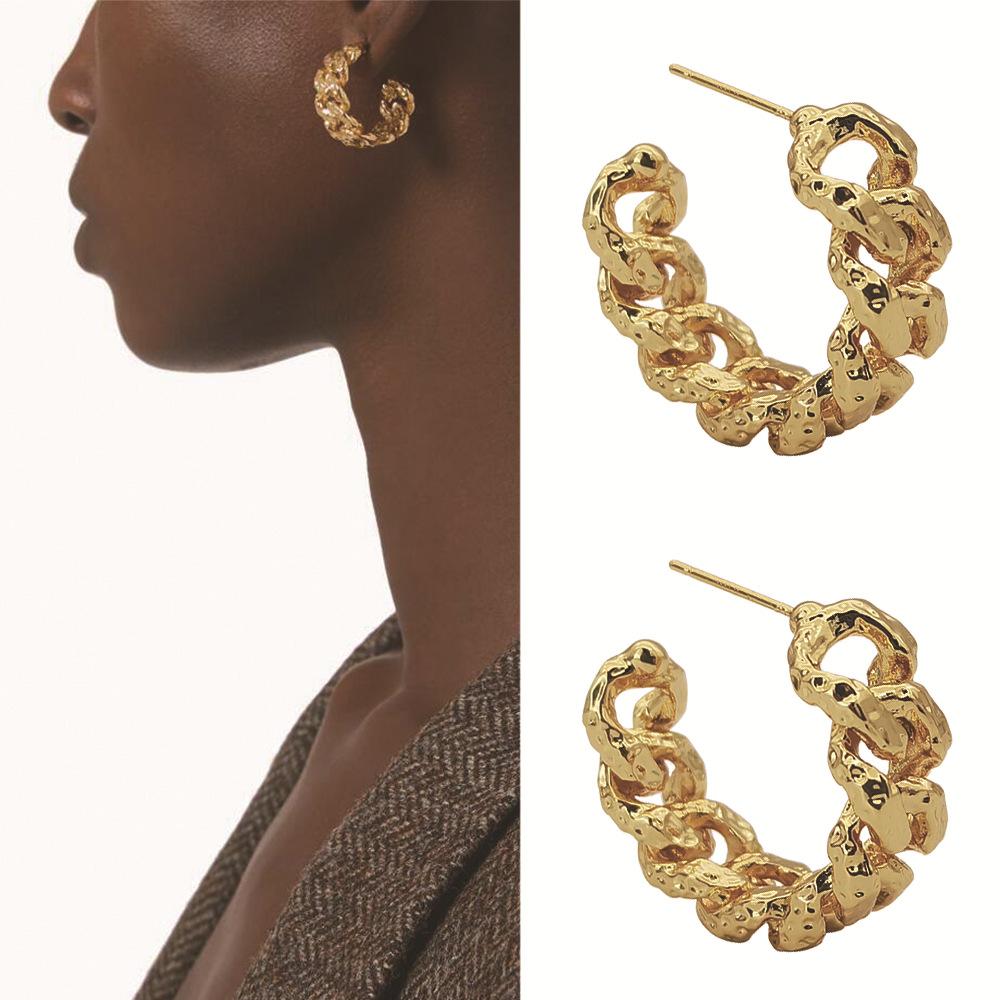 Light Luxury Personalized Lava Earrings round Weave Vintage Ornament ...