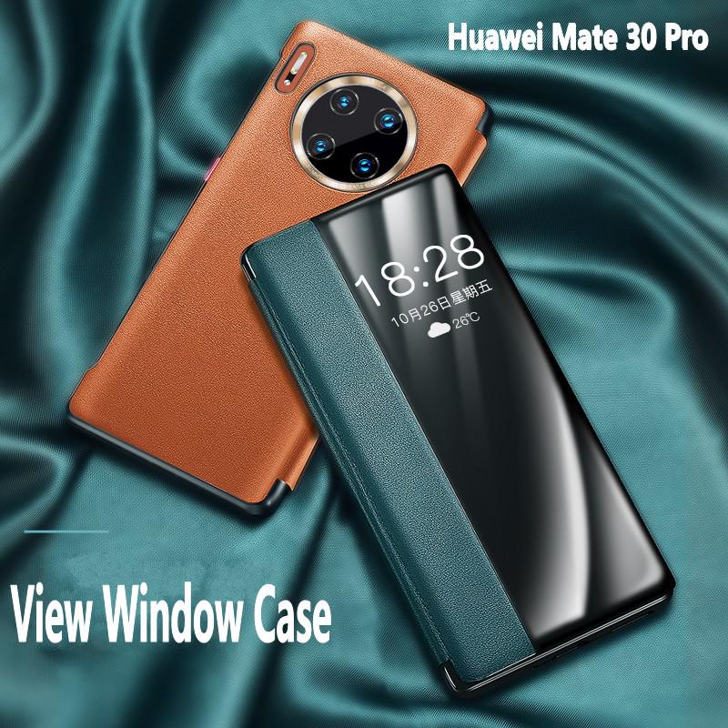 View Window Case Flip Stand Leather Cover For iPhone 11ProMax 11Pro 11 For Huawei Mate30 ...