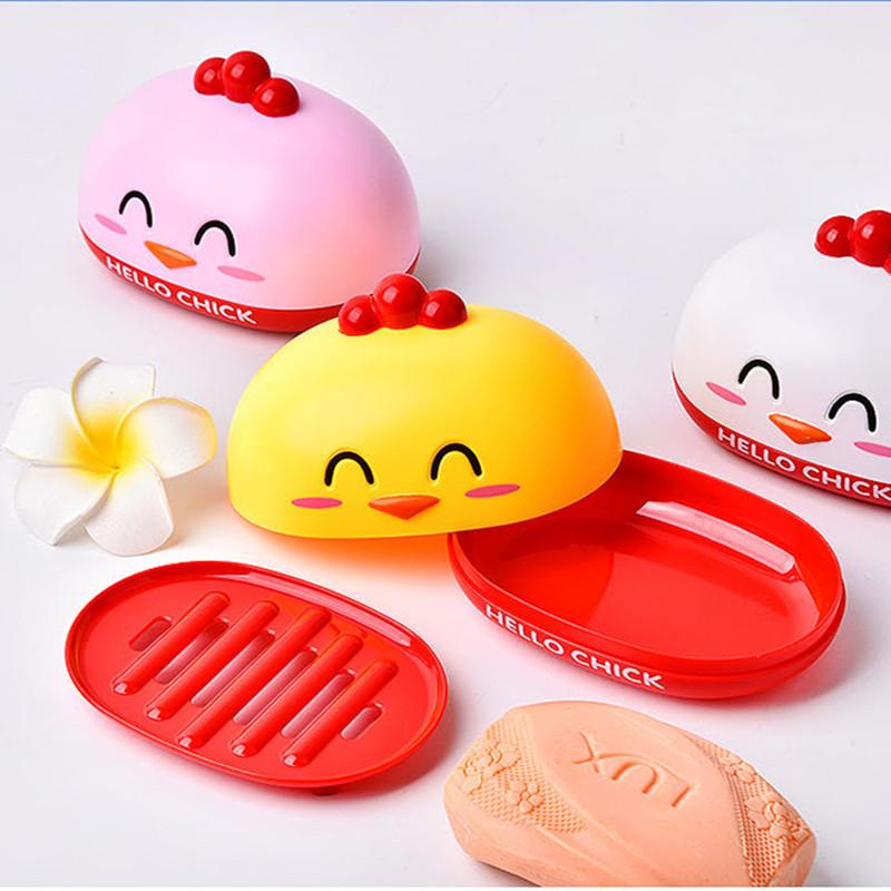 Buy Cute Panda Plastic Soap Box with Cover Draining Soap Dish Bathroom ...
