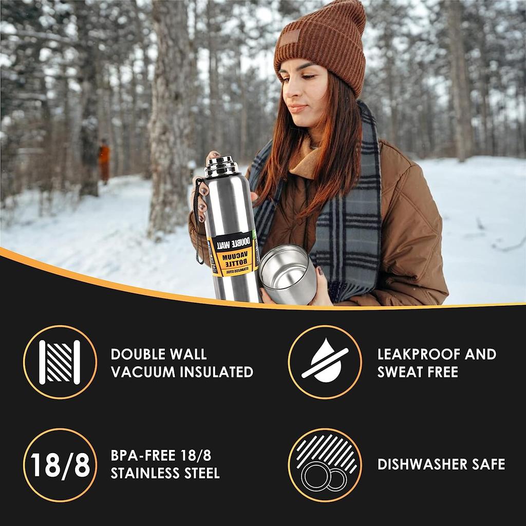 Buy Large Capacity Stainless Steel Thermos Portable Vacuum Flask ...