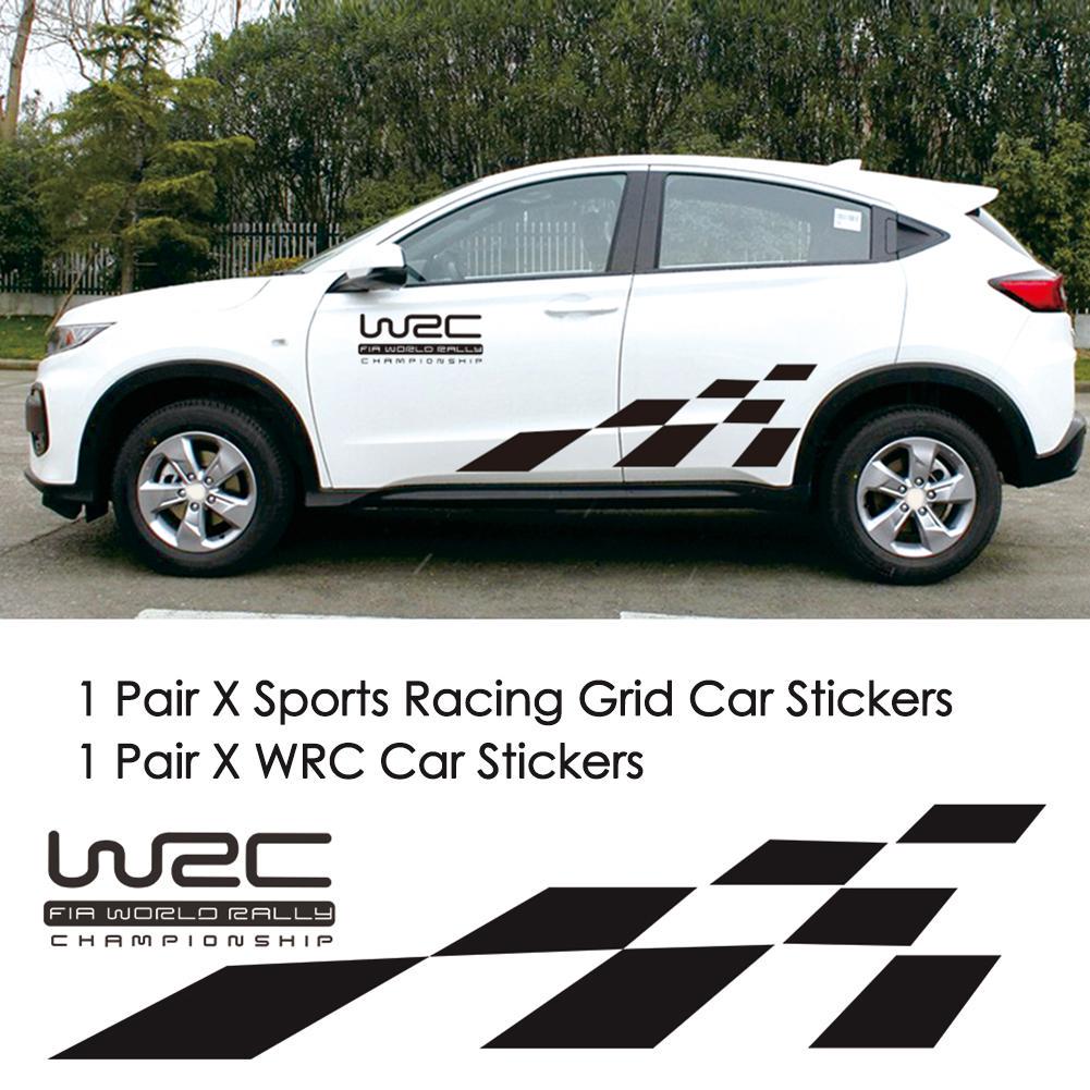 Buy WRC+Sports Racing Grid Car Decals Sticker Set Auto Car Side Body ...