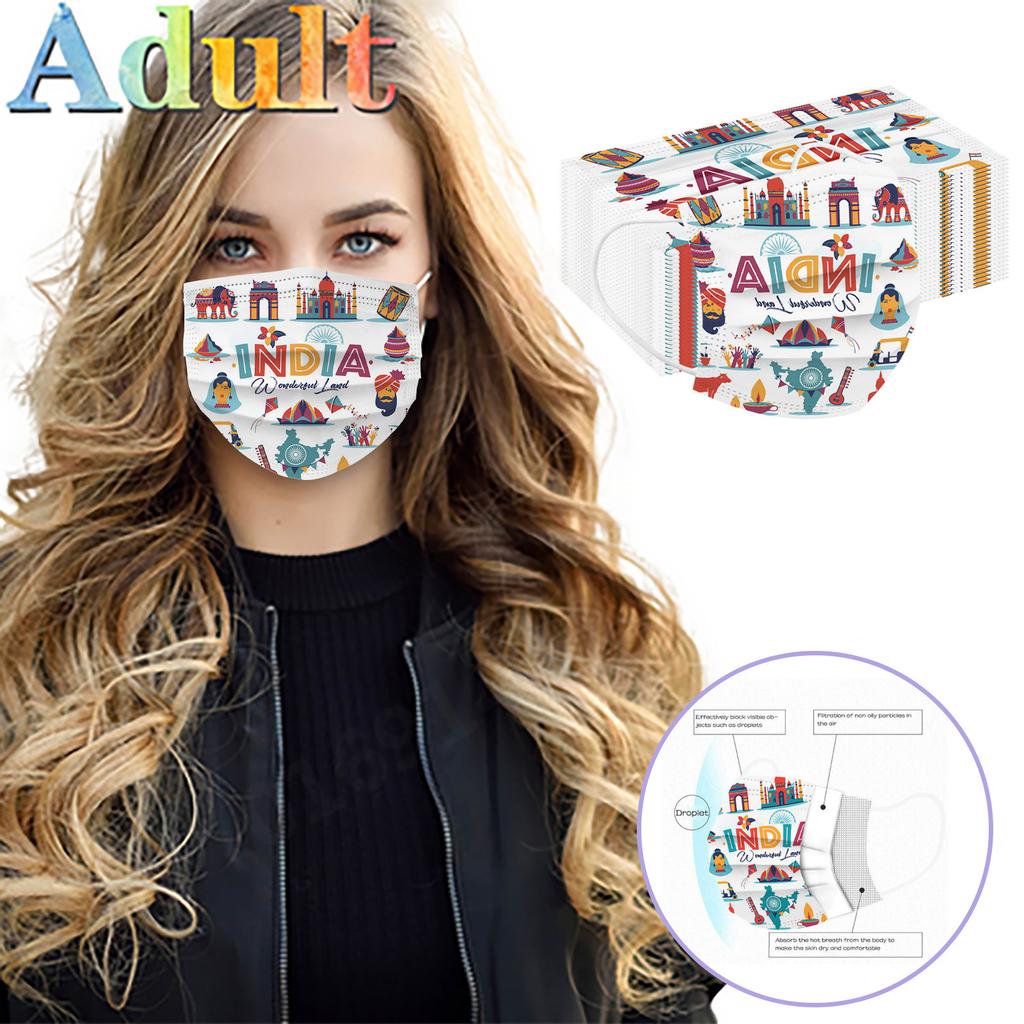 Buy Adult Mask Independence Day Printing Disposable Face Mask ...