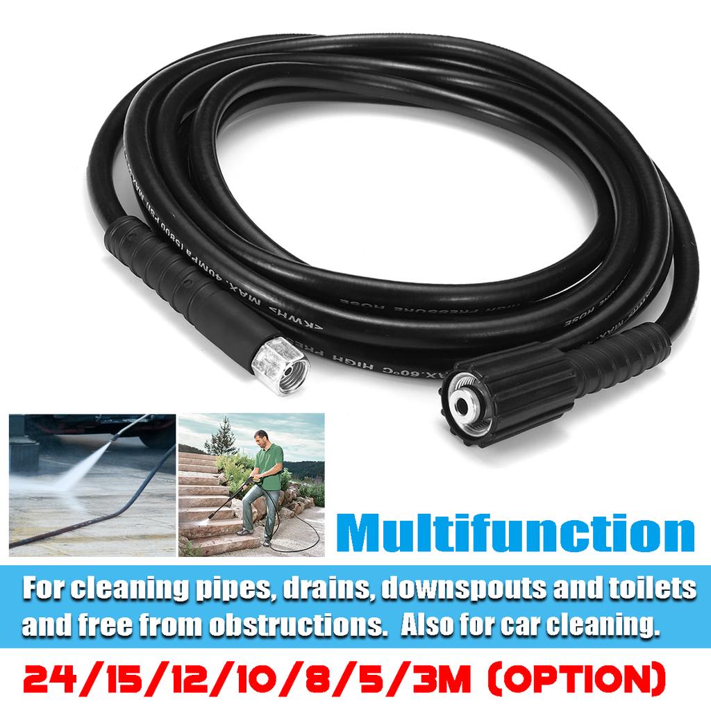 Buy 24/15/12/10/8/5/3M 5800PSI High Pressure Washer Drain Cleaning Hose ...