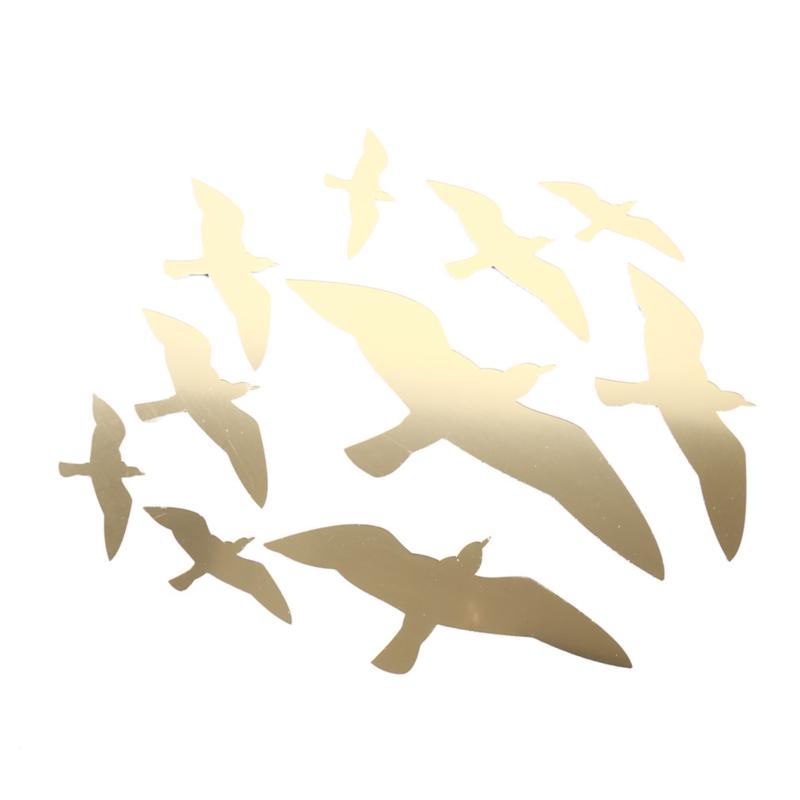 Buy 3D Wall Stickers Seagull Combination Mirror Effect Wallpaper Living ...