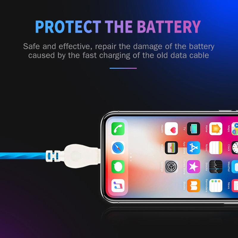 Buy 4 Colors Streamer Data Flowing LED Light Fast Charge Cable Suitable ...