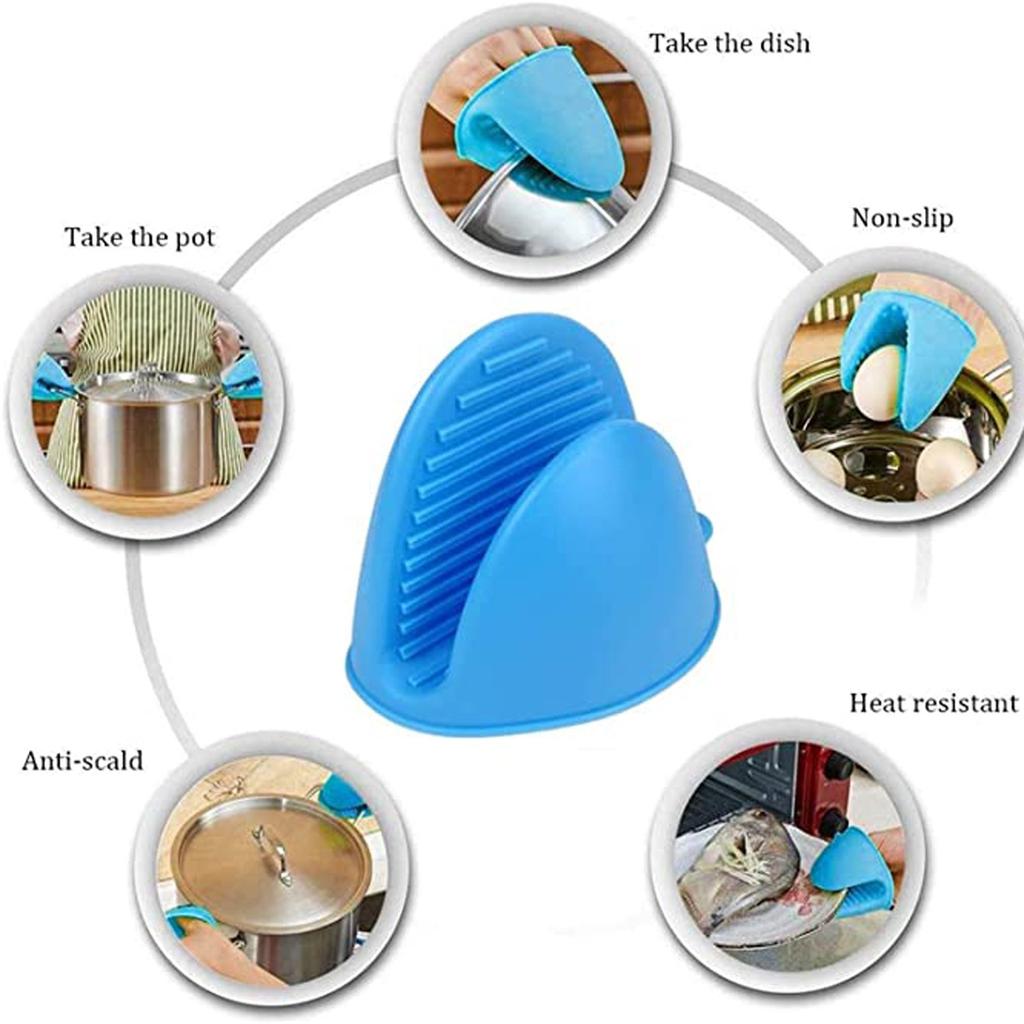 Small Kitchen Mittens Rubber Mitts Pinch Grip For Cooking And Baking ...