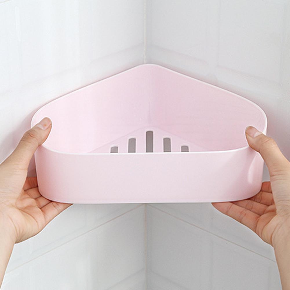 Mounted Triangle Shelf Shampoo Storage Corner Rack Bathroom Storage ...