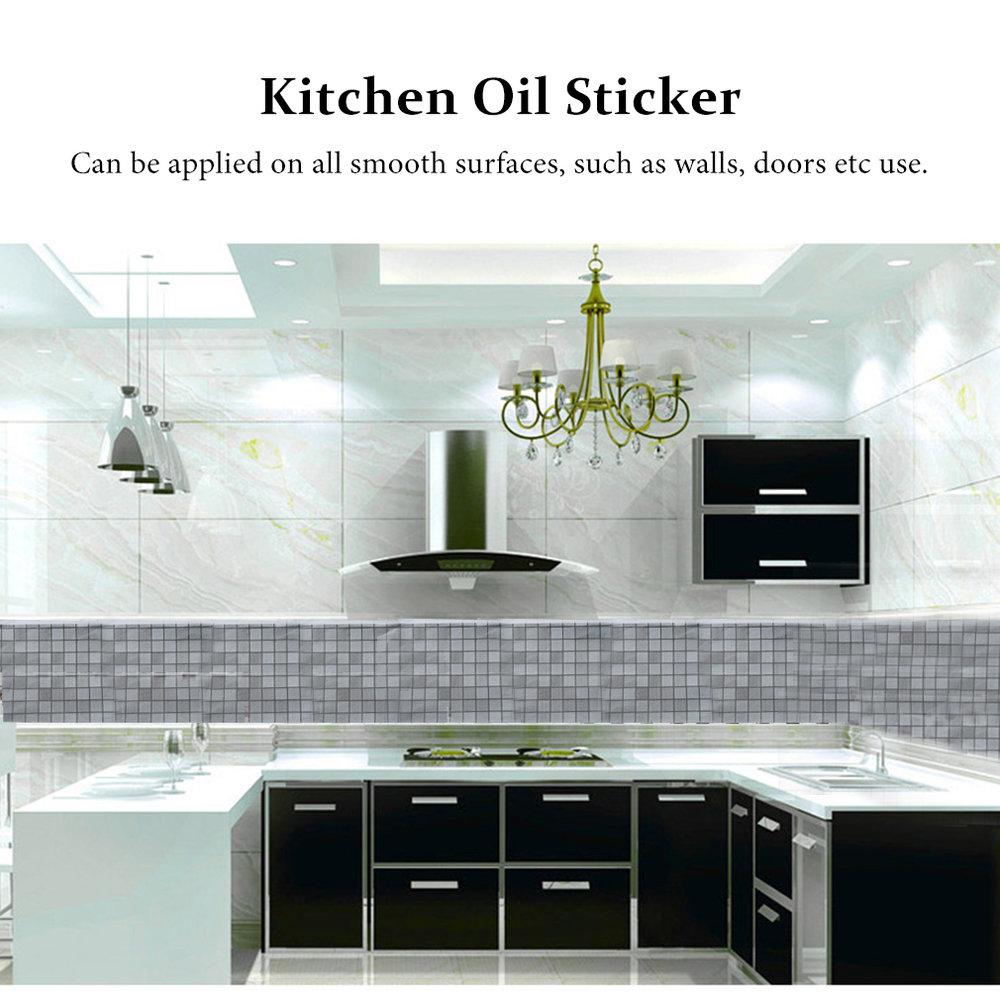 Buy KKII 45*70CM Aluminum Foil Waterproof Kitchen Oil Sticker Mosaic ...