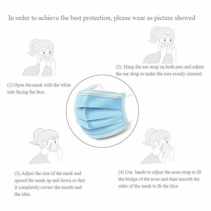 Buy 10/30/50/100 PCS Disposable Breathable Masks Face Mask Non-woven ...