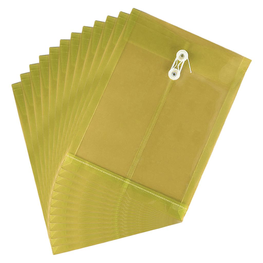 12 PCS Large Capacity File Wallets with String A4 File Document Folder ...