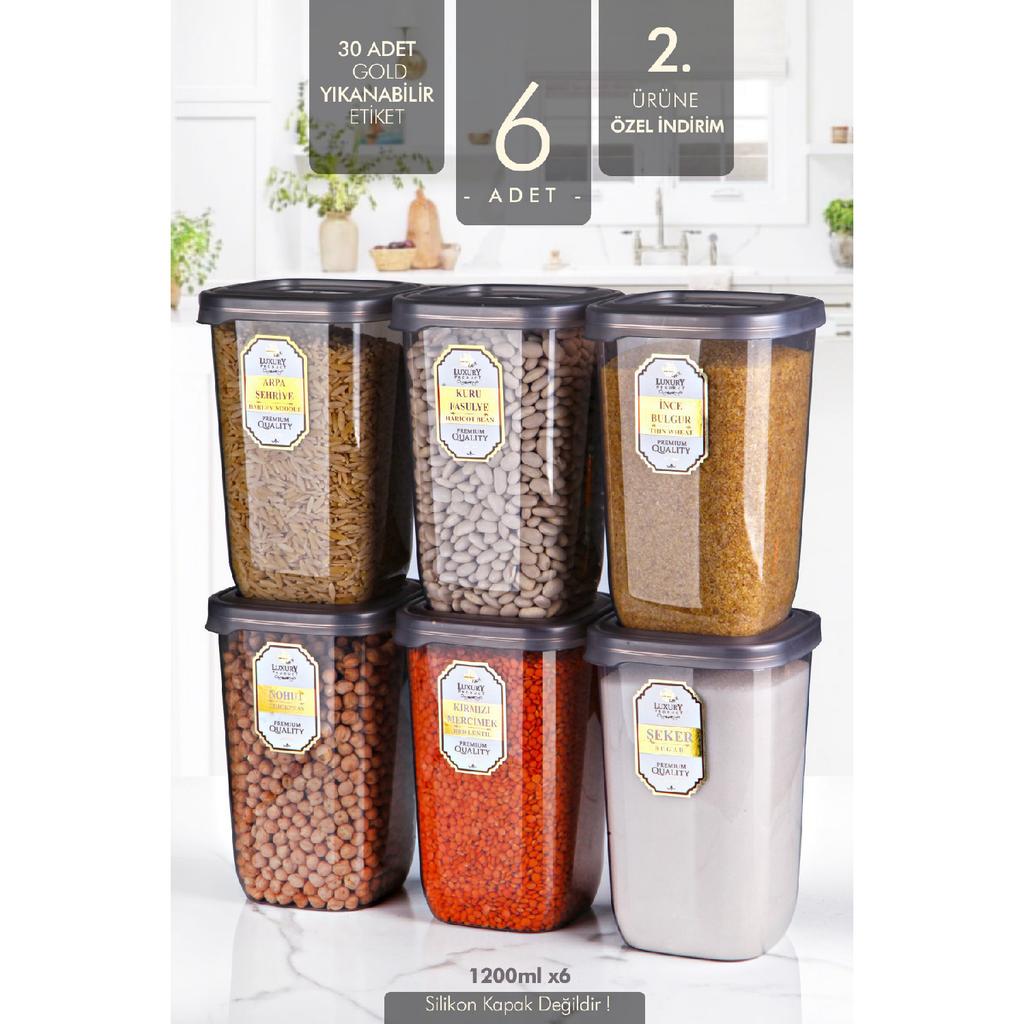 Cheap Advantageous 6 Pcs Gold Labeled Boly Square Storage Container Set ...