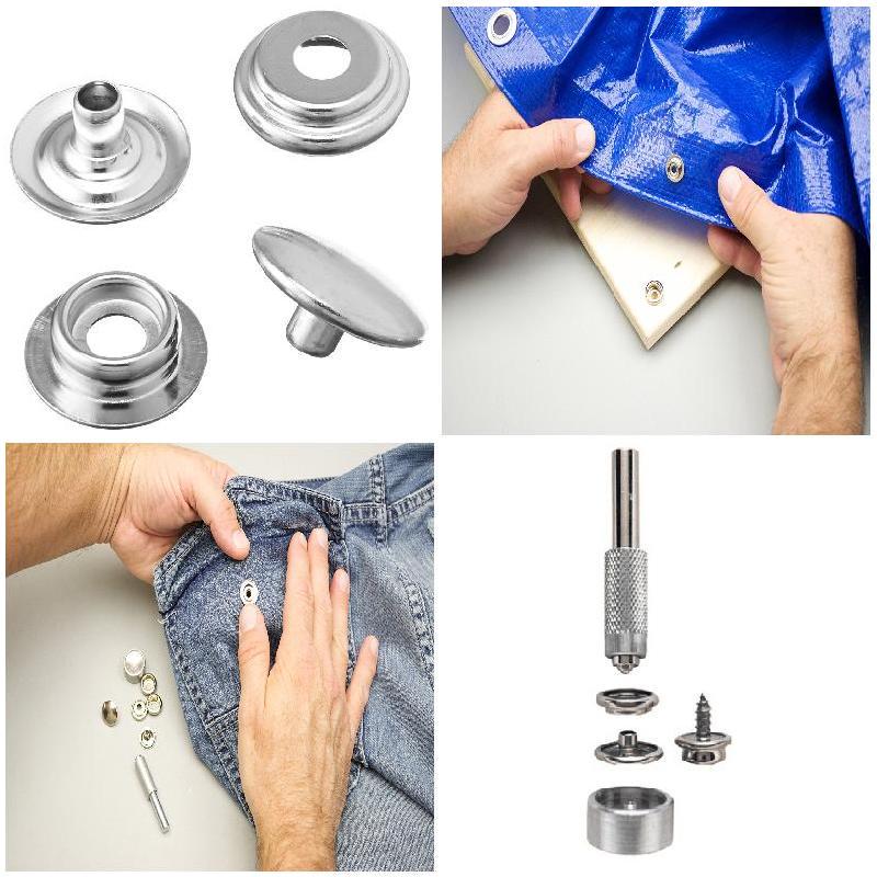 Snap Fastener Tool Kit Grommet with Fasteners Stainless Steel Screws ...