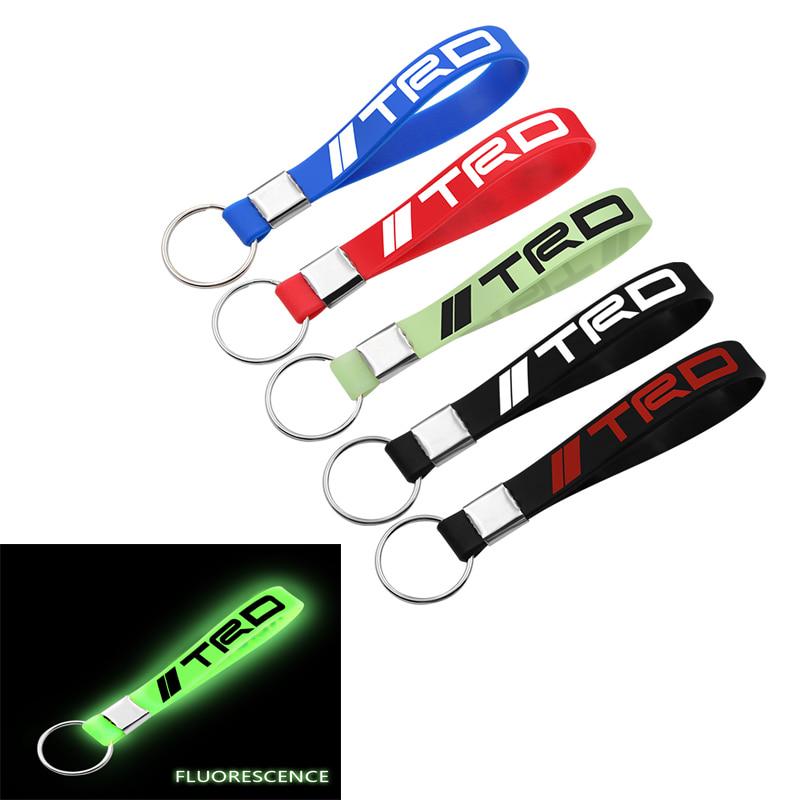 Buy 1 Pcs Metal Silicone Luminous TRD Badge Car Key Ring Keychain for ...