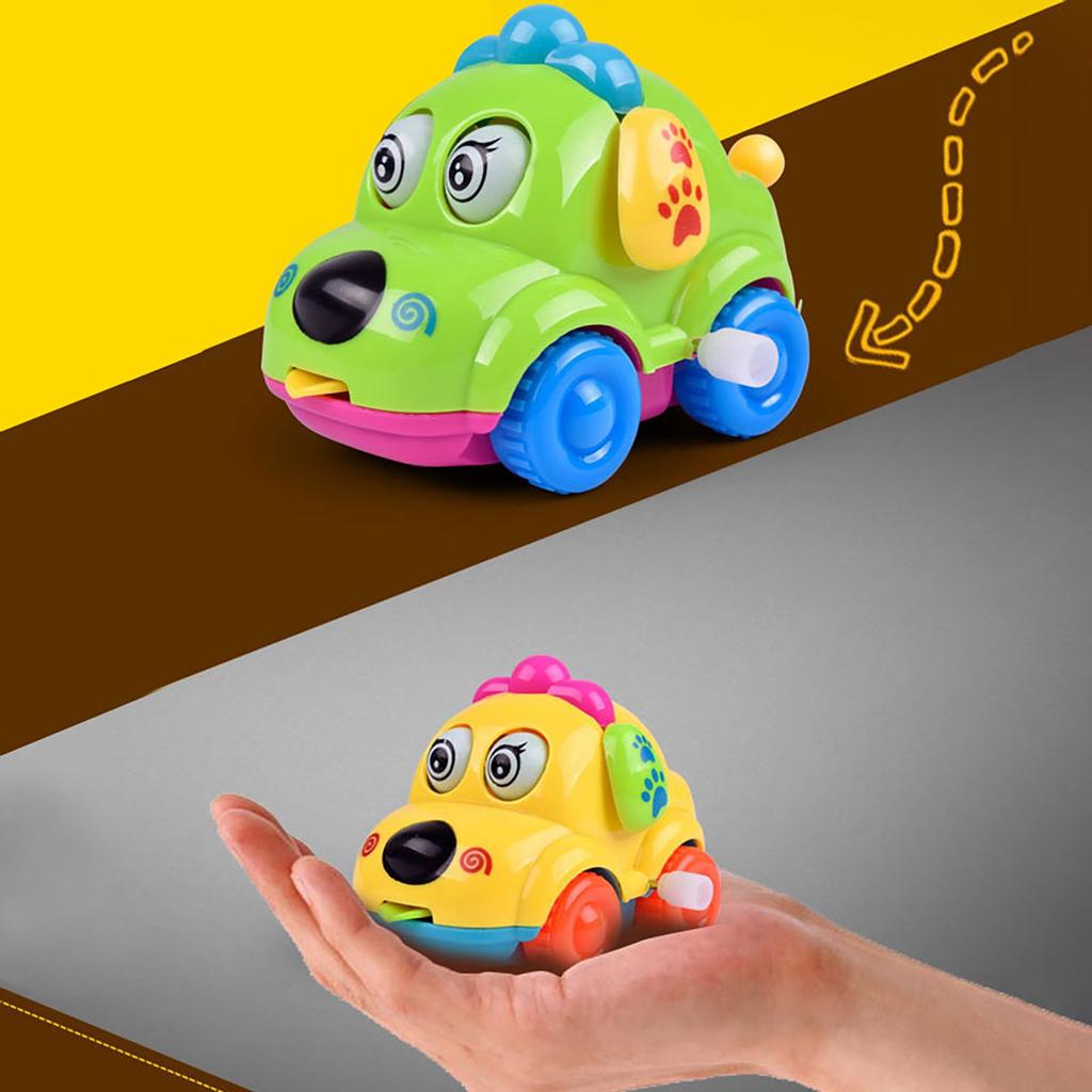 Baby Kids Clockwork Puppy Cars Toy Cartoon Small Dog Clockwork Car ...