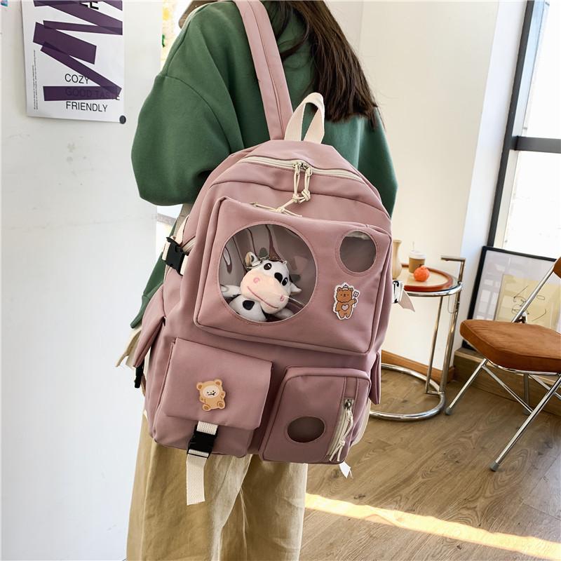 Buy Fresh Color Matching Schoolbag High School Student Backpack Large ...