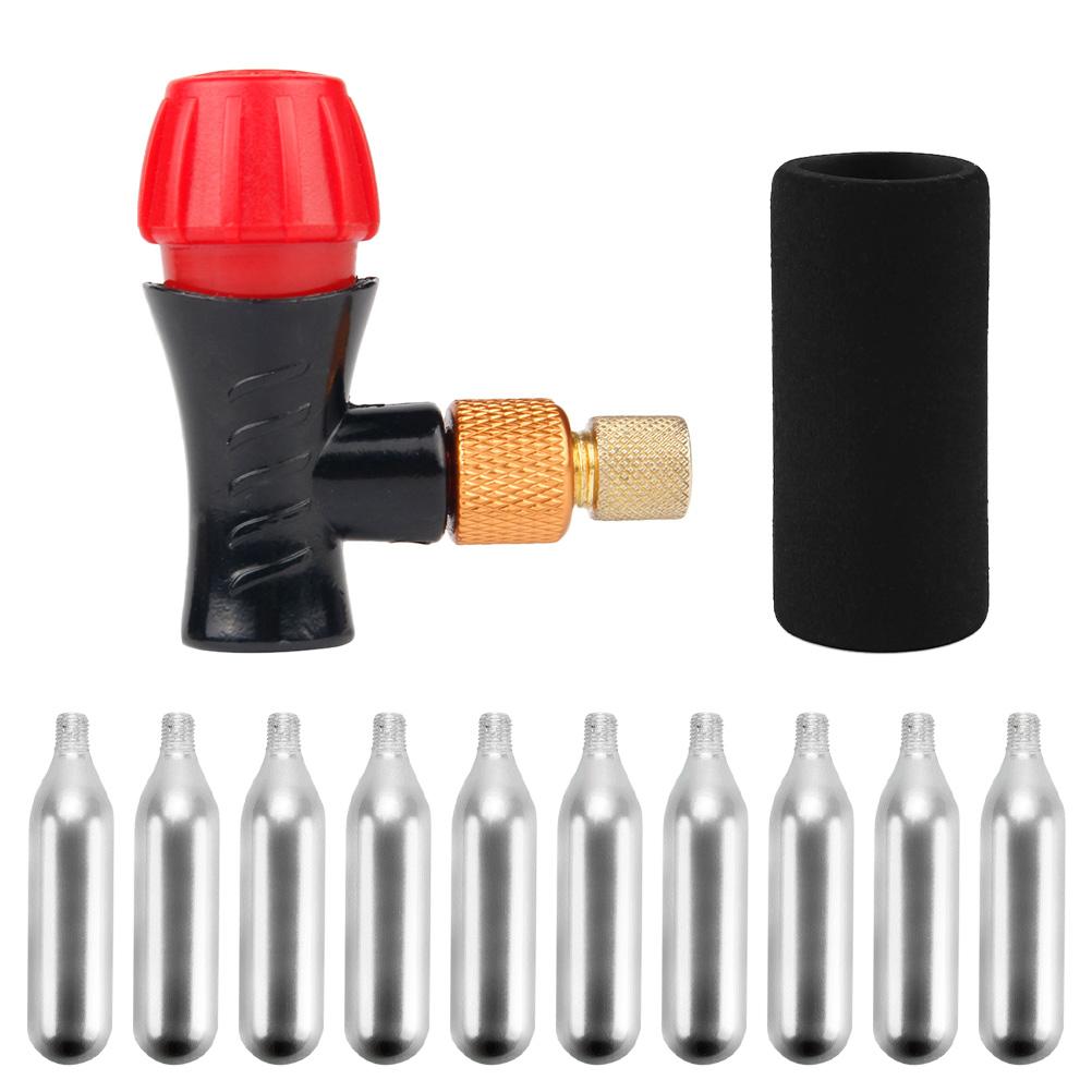 Buy 1 Set Bike Inflator Kit 10pcs Co2 Cartridges Co2 Inflator and ...