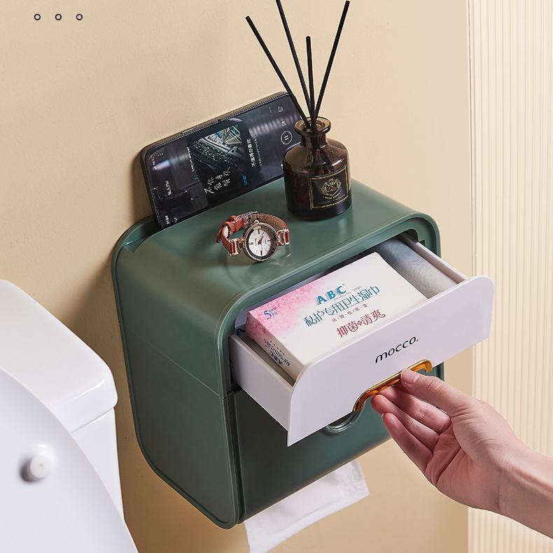 Buy Wall-Mounted Tissue Box Storage Rack Toilet Multi-Functional ...
