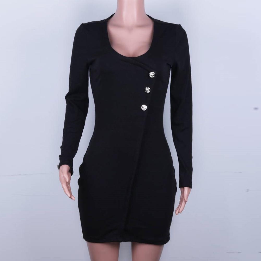 Buy CH Store Solid Color Diagonal Buttons Cuff Women Autumn Winter Mini ...