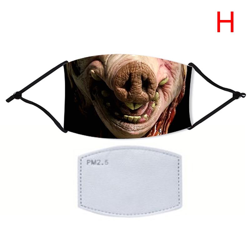 Buy New Cotton Mask Adult Washable Mask Halloween Funny Horror Teeth ...
