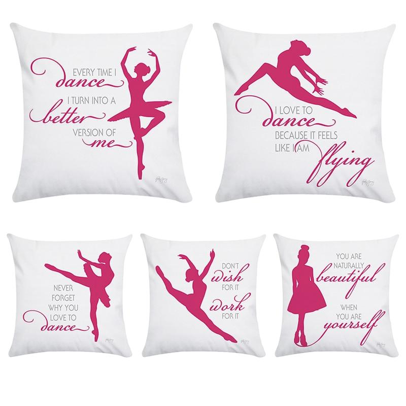 Cheap 45x45cm Dance girl Ballet Dancer Pattern Cushion Cover Short ...
