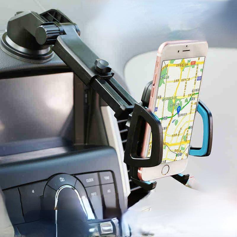 Long Pole Automatic Lock Car Phone Holder Telescopic Instrument Panel ...