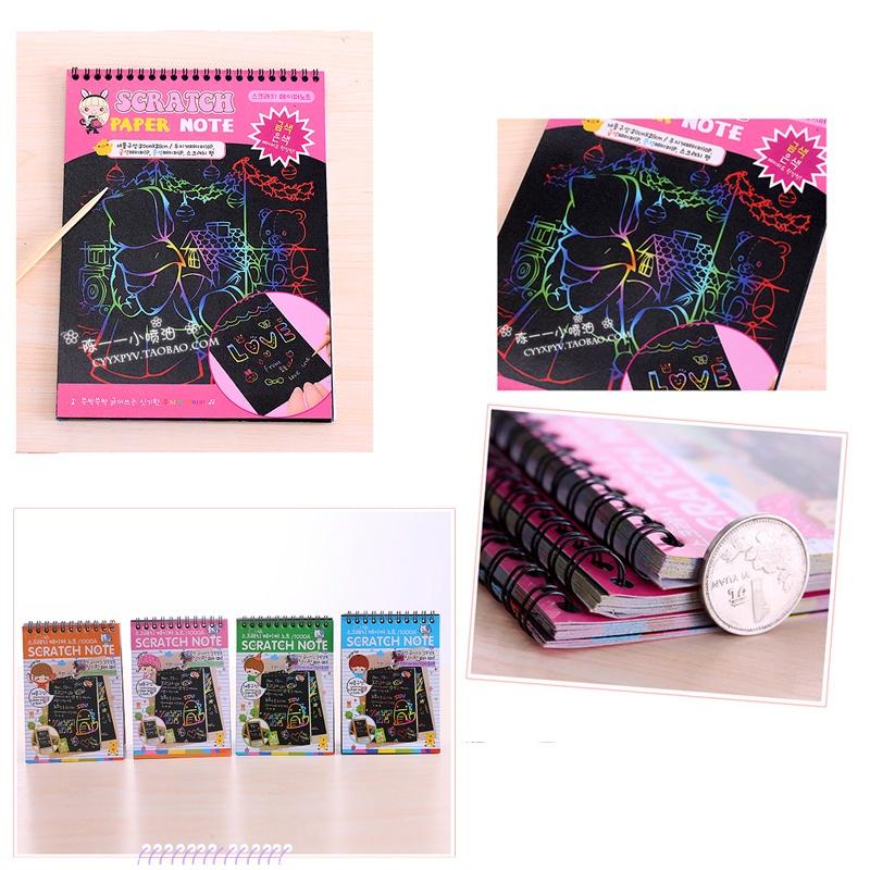 Buy 1X Rainbow Scratch Pad Art Book Drawing Children Kids Painting ...