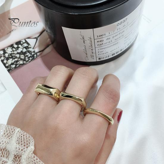 Women Jewelry Gift Minimalist Square Geometric Band Finger Ring Wedding ...