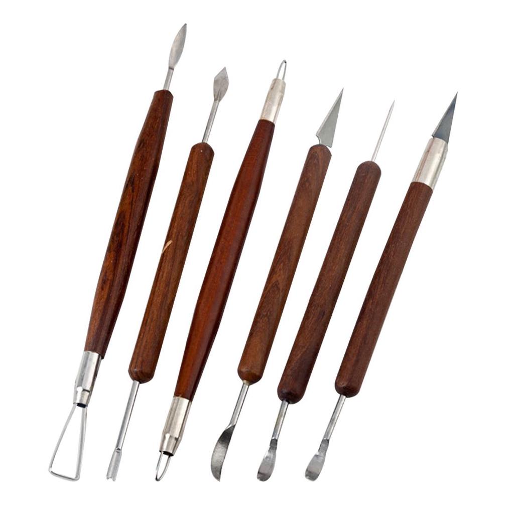 Acheter 6PCS Sculpting Tool Pottery Tools Wood Handle Pottery Set Wax ...